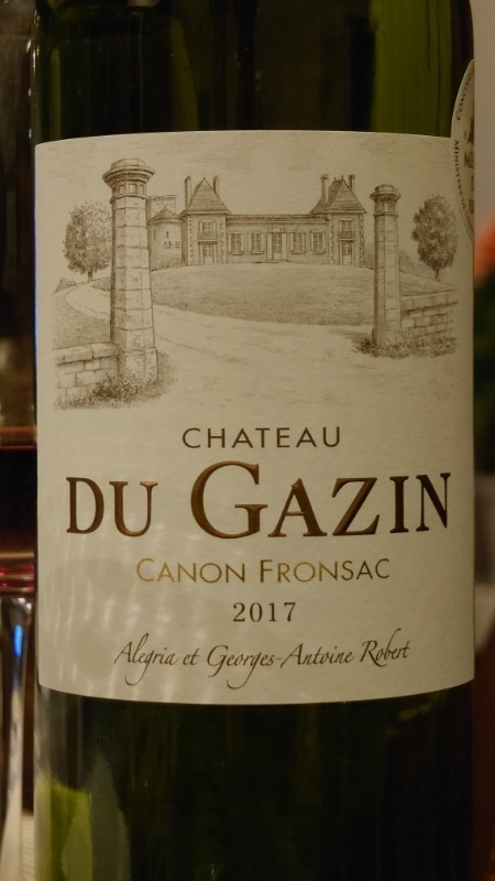 CHATEAU DU GAZIN CANON FRONSAC 2017: ブーたれブログ for Wine Lovers